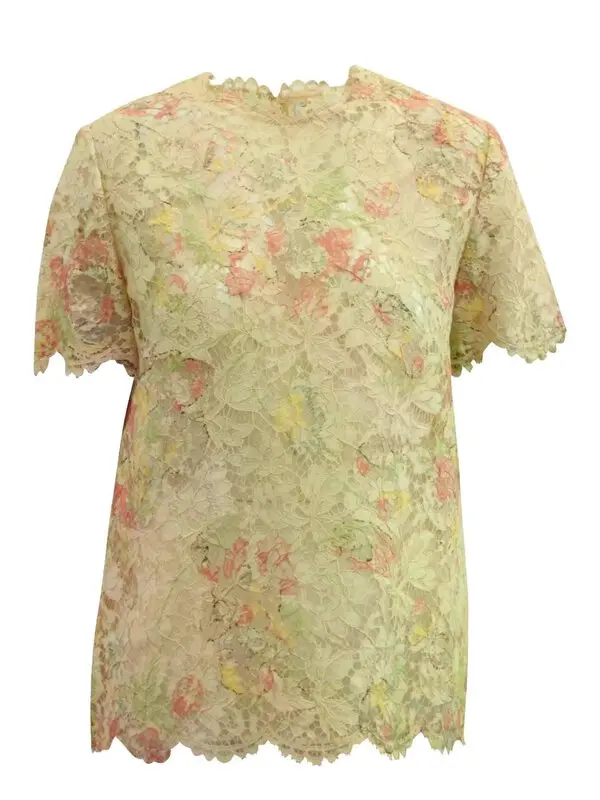 MARIO VALENTINO VINTAGE Floral-lace Blouse - Yellow