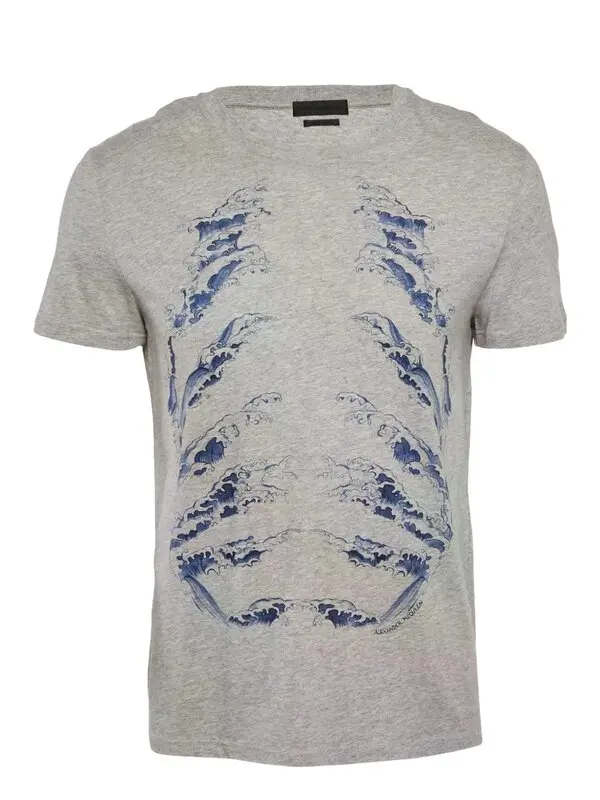 Alexander McQueen Wave-print T-shirt - Grey
