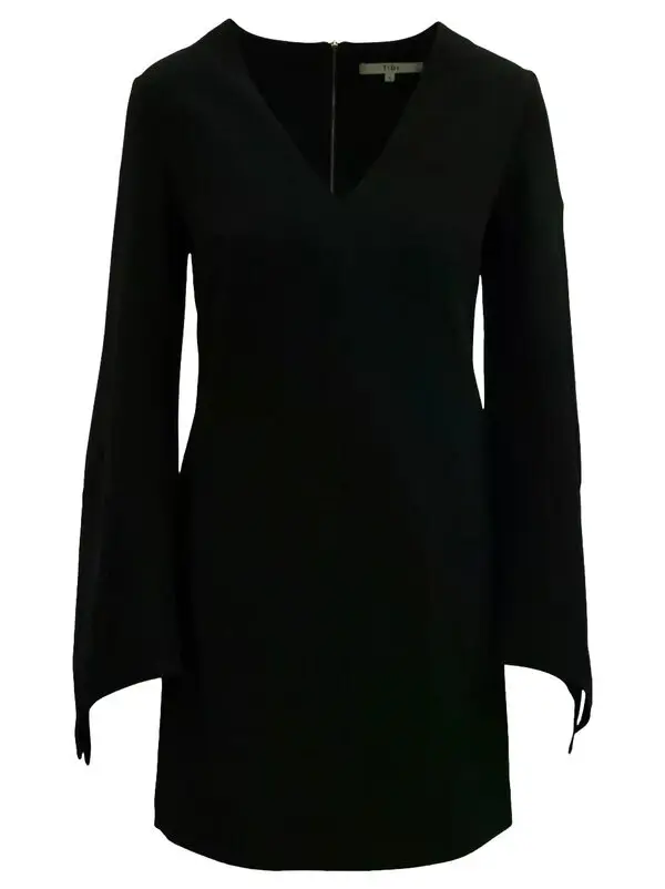 Tibi V-neck Long-sleeved Dress - Black