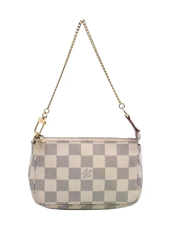 LOUIS VUITTON Damier Azur Mini Pochette Accessoires - White
