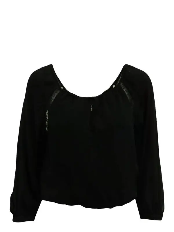 Alice + Olivia Lace-detail Silk Blouse - Black