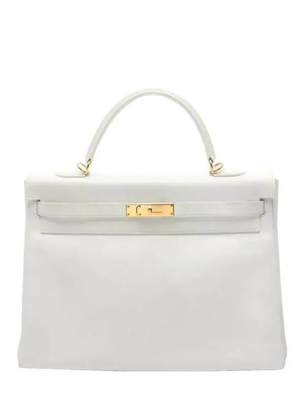 Hermès 2005 Kelly 35 Tote Bag - White