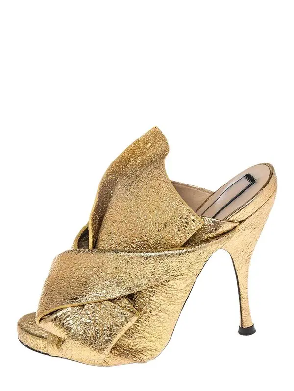 N°21 110mm Metallic Open-toe Sandals - Gold