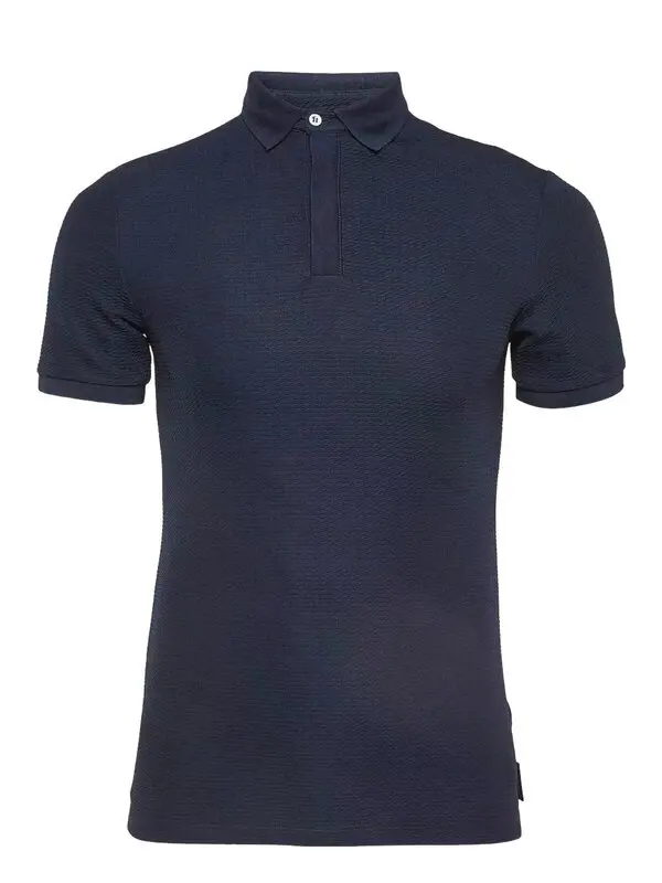 Emporio Armani Textured Polo Shirt - Blue