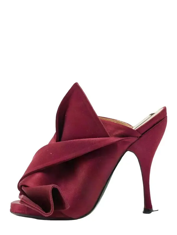 N°21 120mm Satin Bow Mules - Red