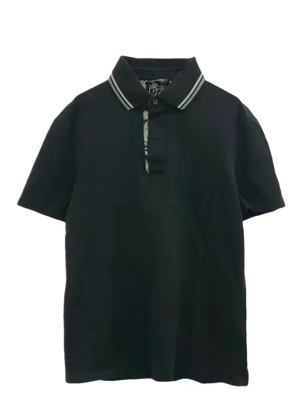 Versace 2000s Embroidered Logo Polo Shirt - Black