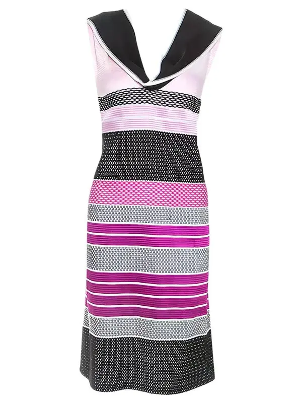 Missoni Striped Draped-neckline Dress - Pink