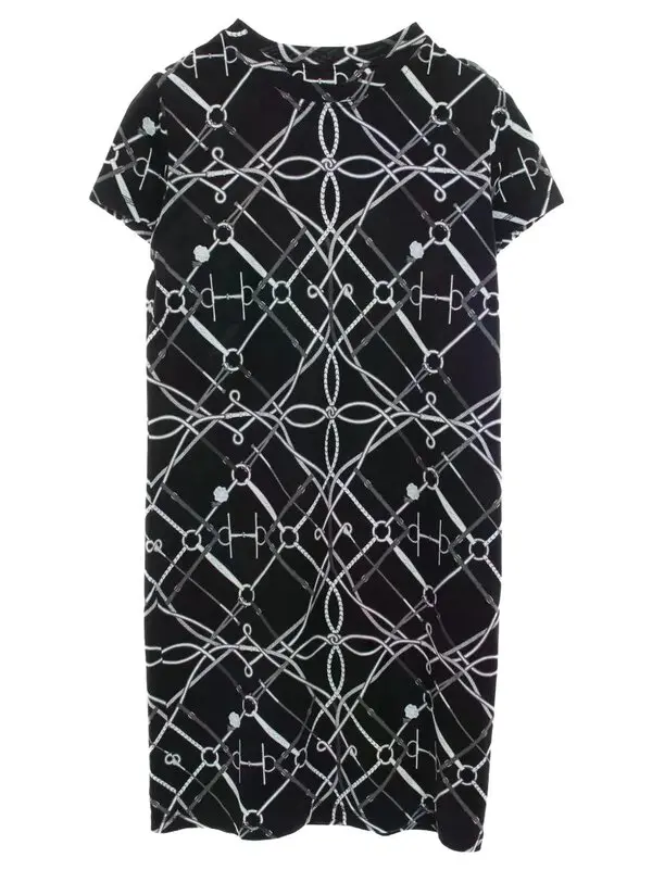 Hermès 2010s Bridle-pattern Dress - Black