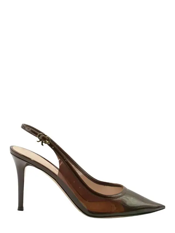 GIANVITO ROSSI 85 Translucent Slingback Pumps - Brown