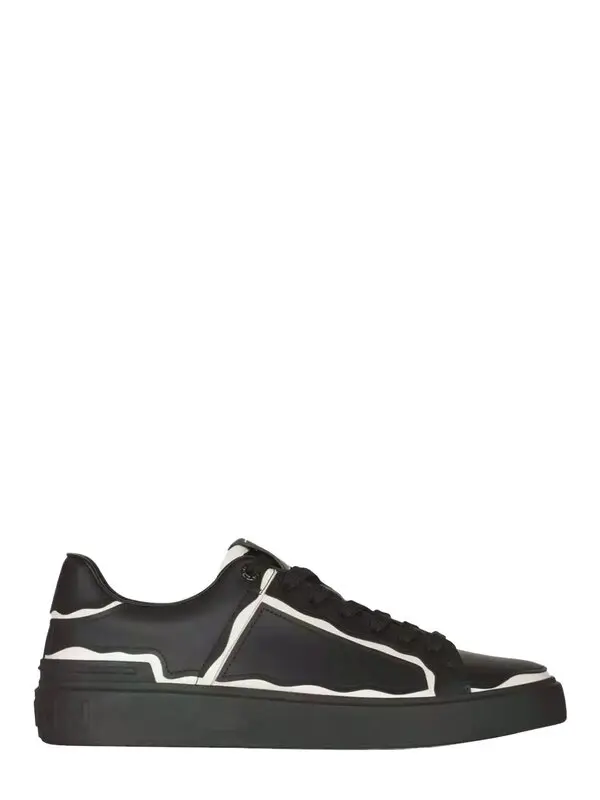 Balmain B-court Contrasting-trim Sneakers - Black