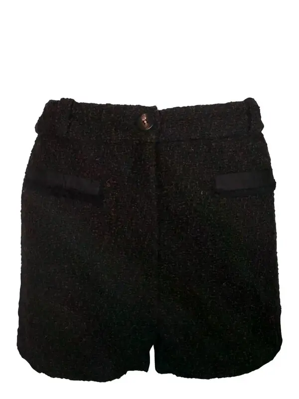 Ba&sh Tweed High-waisted Shorts - Black