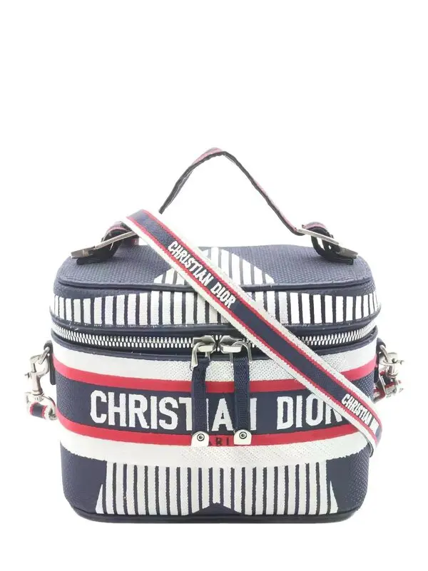Dior Pre-owned 2010s Canvas-embroidered Vanity Bag - Blue