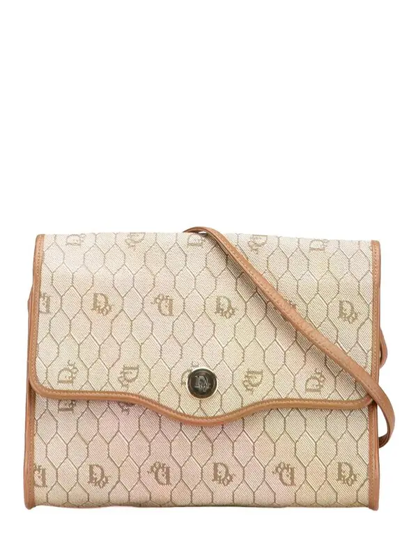 Dior Pre-owned Honeycomb Coated Canvas Crossbody Bag - Brown