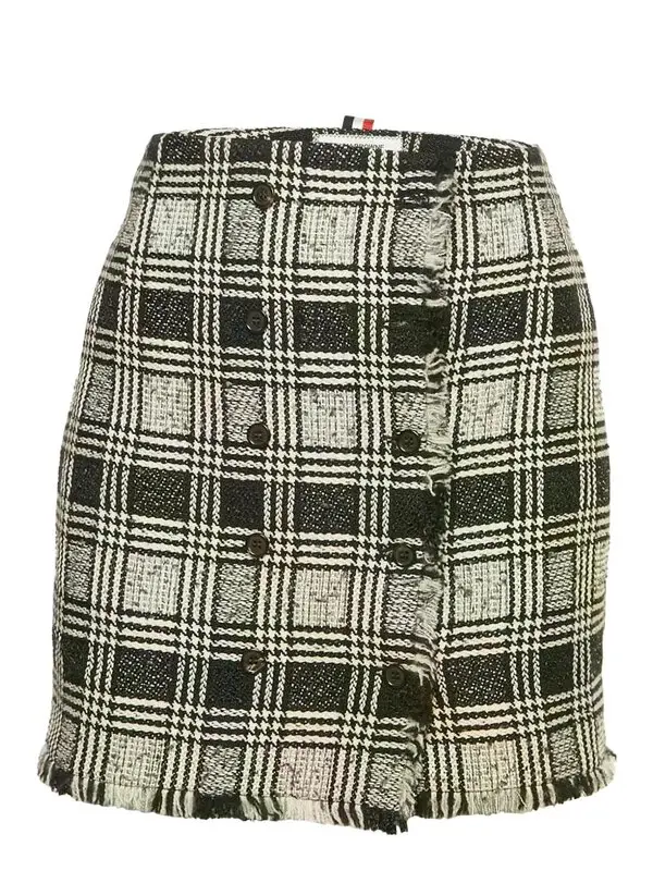 Thom Browne Check-pattern Tweed Skirt - Black