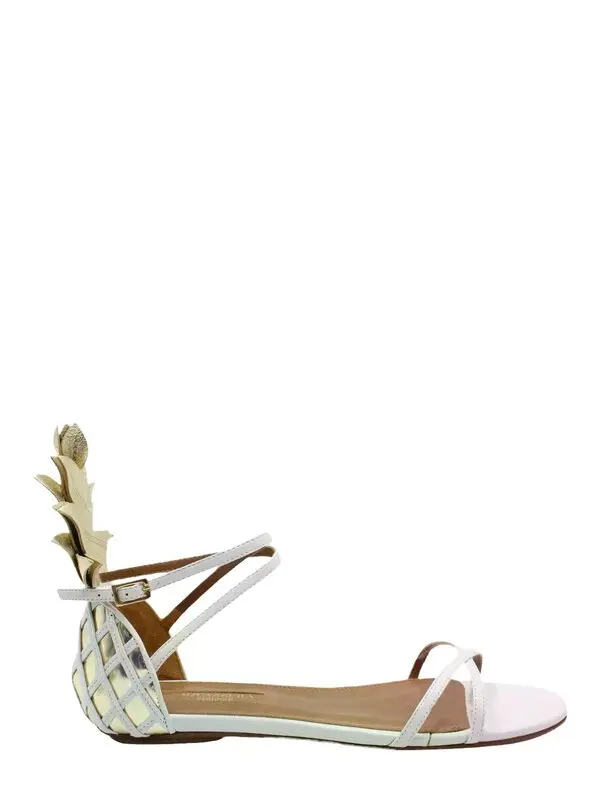 AQUAZZURA Pina Colada Flat Sandals - White