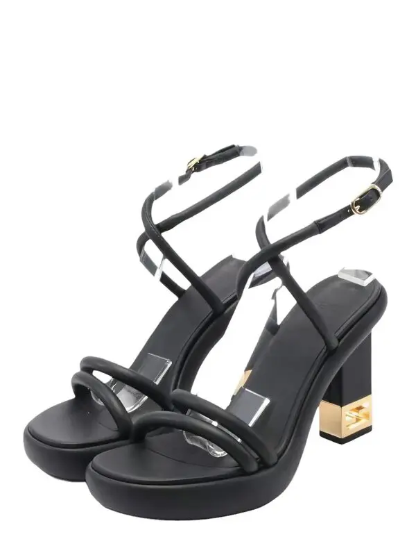 Fendi 105mm Leather Ankle-strap Sandals - Black