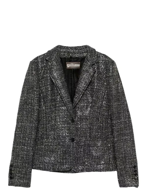 John Galliano 2000s Tweed Blazer - Black