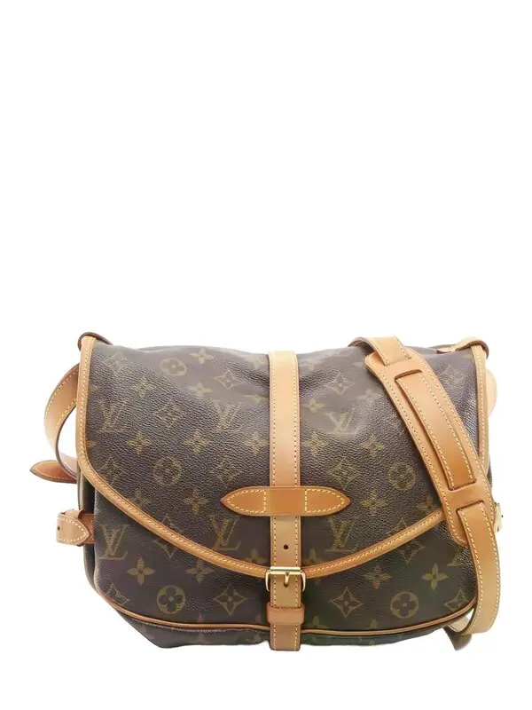 LOUIS VUITTON 2000 Saumur 30 Monogram Shoulder Bag - Brown
