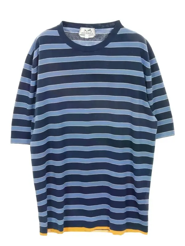 Hermès 2010s Crew-neck Striped T-shirt - Blue