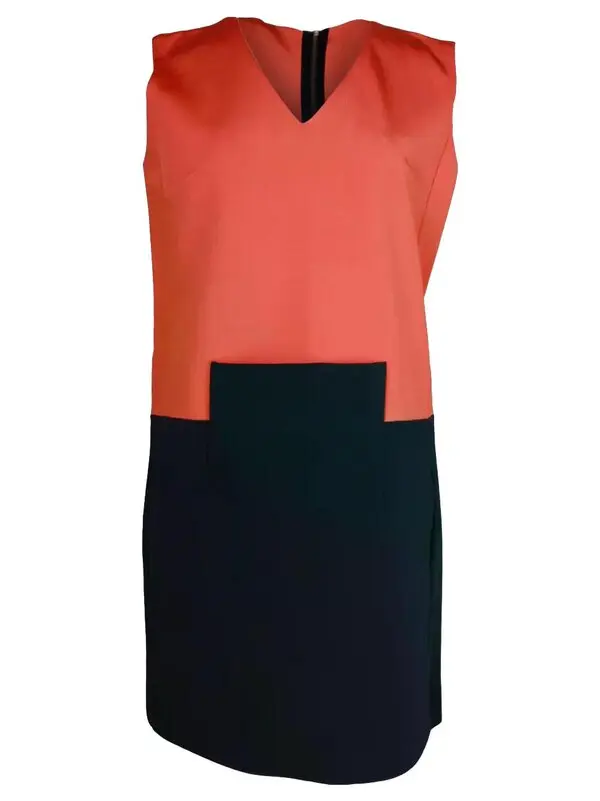 Victoria Beckham Colour-block Shift Mini Dress - Orange