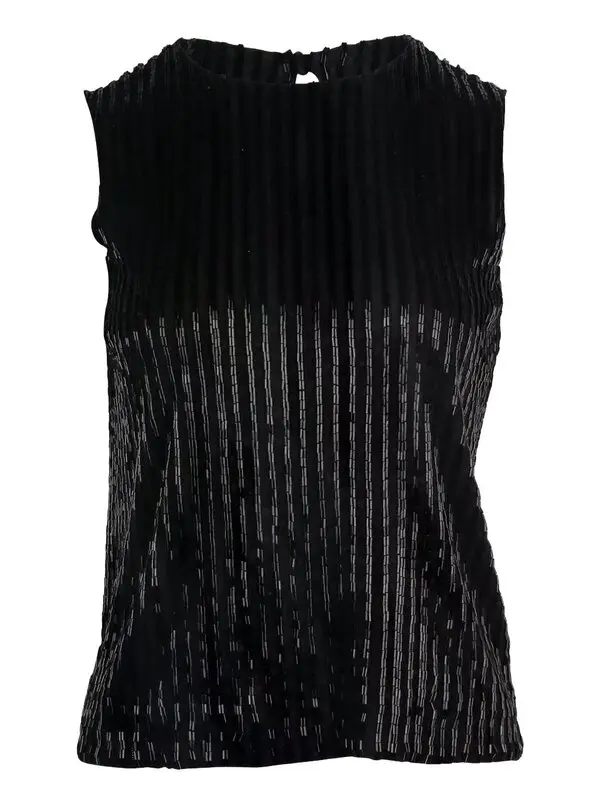 Diane Von Furstenberg Beaded Sleeveless Top - Black