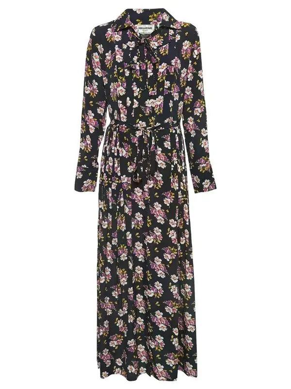 Zadig&Voltaire Floral-print Pleat-detail Maxi Dress - Brown