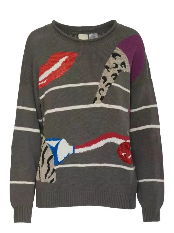 KRIZIA Intarsia-knit Sweater - Grey
