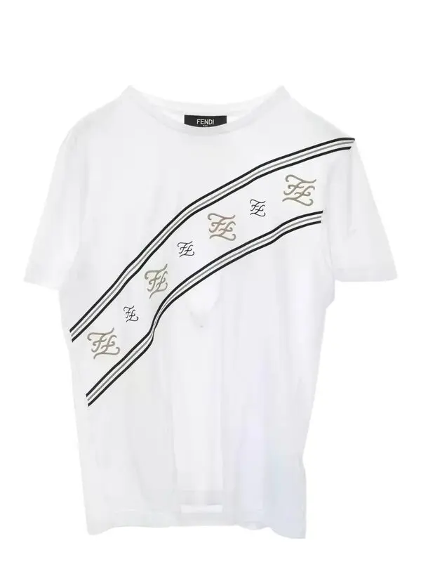 Fendi 2010s Ff Calligraphy Logo T-shirt - White