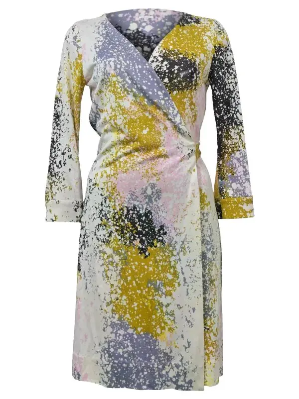 Diane Von Furstenberg Splatter-print Wrap Midi Dress - White
