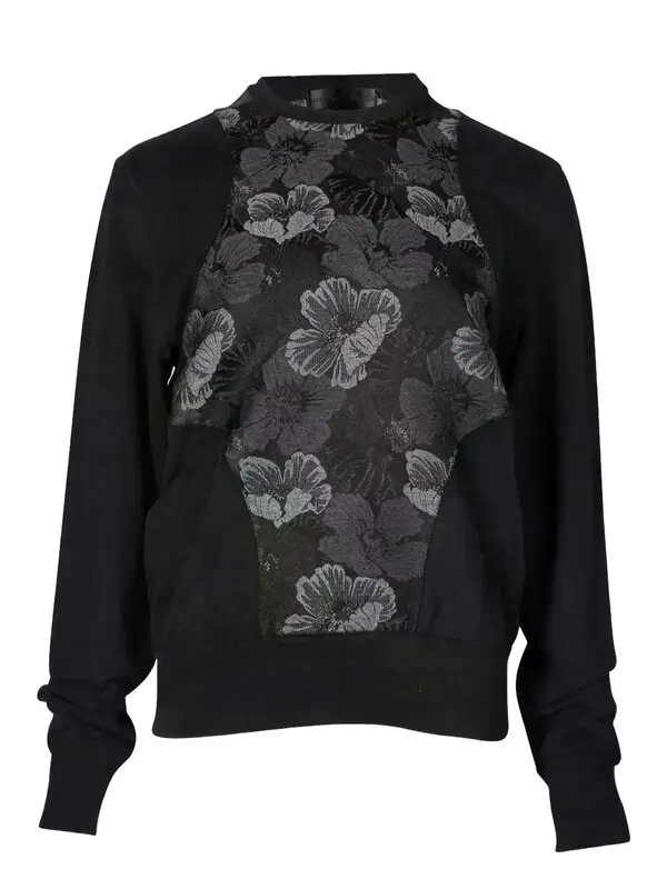 Alexander McQueen Floral-jacquard Sweater - Black