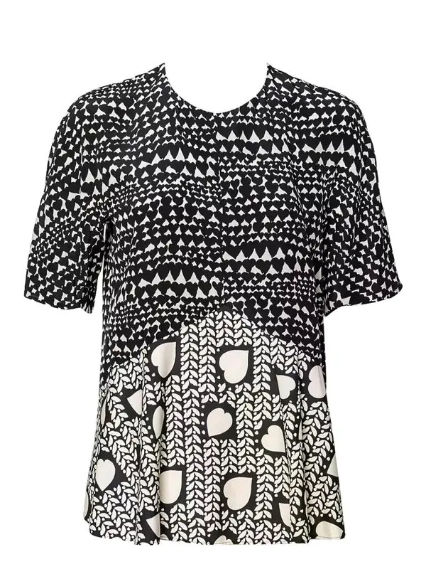 Stella McCartney Heart-patterned Short-sleeve Top - Black