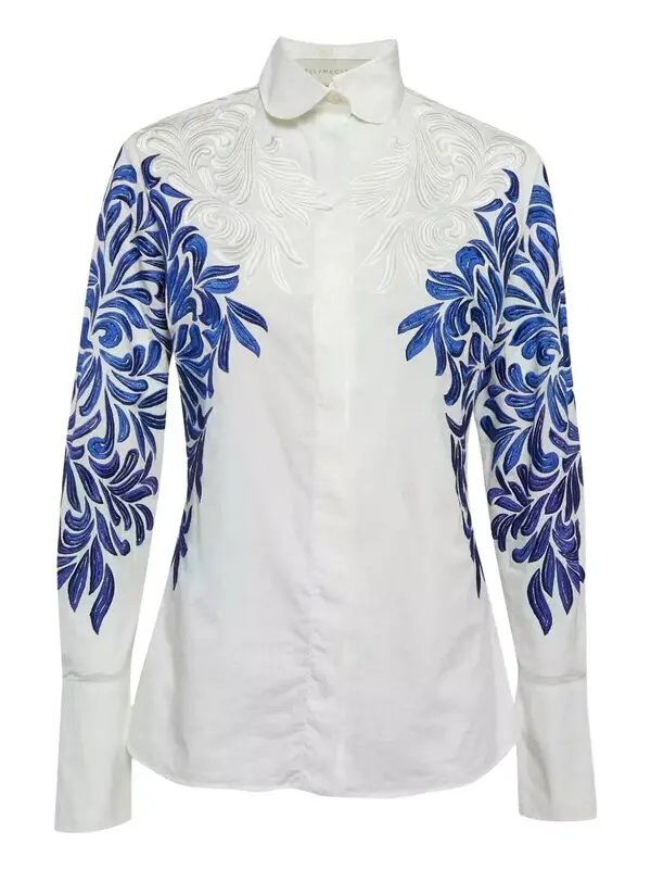 Stella McCartney Floral Embroidered Cotton Shirt - White