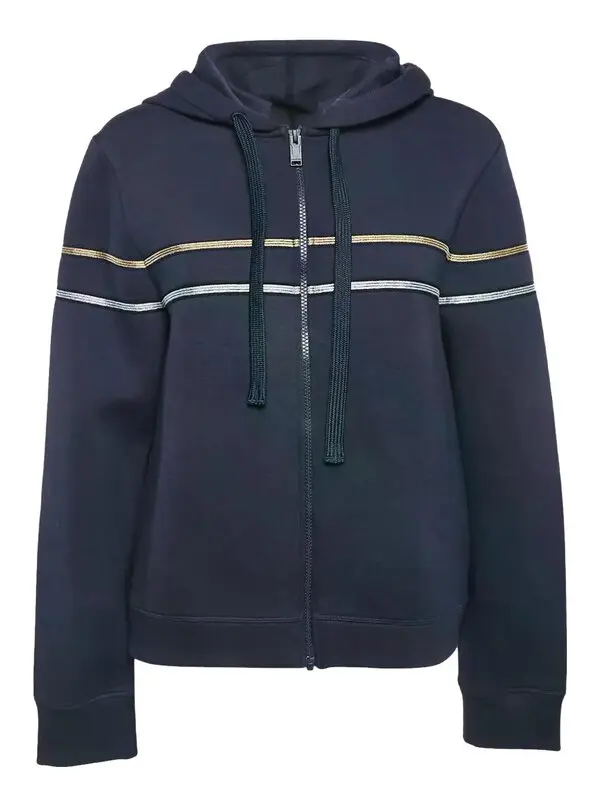 Zadig&Voltaire Stripe Zip-up Hooded Jacket - Blue
