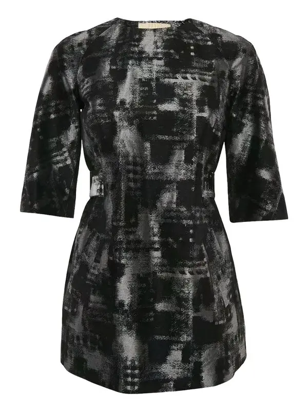 Michael Kors Abstract-print Belted Tunic - Black