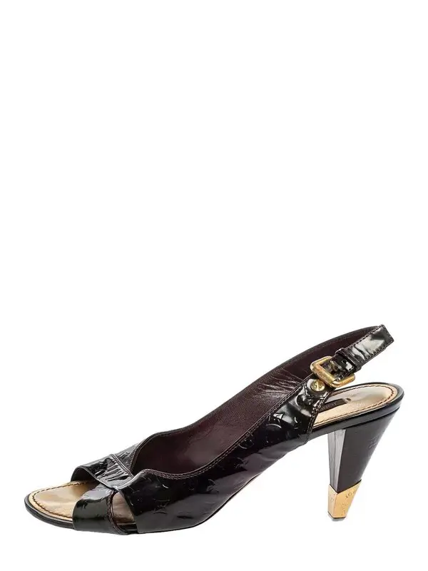 LOUIS VUITTON 80mm Patent Leather Sandals - Black