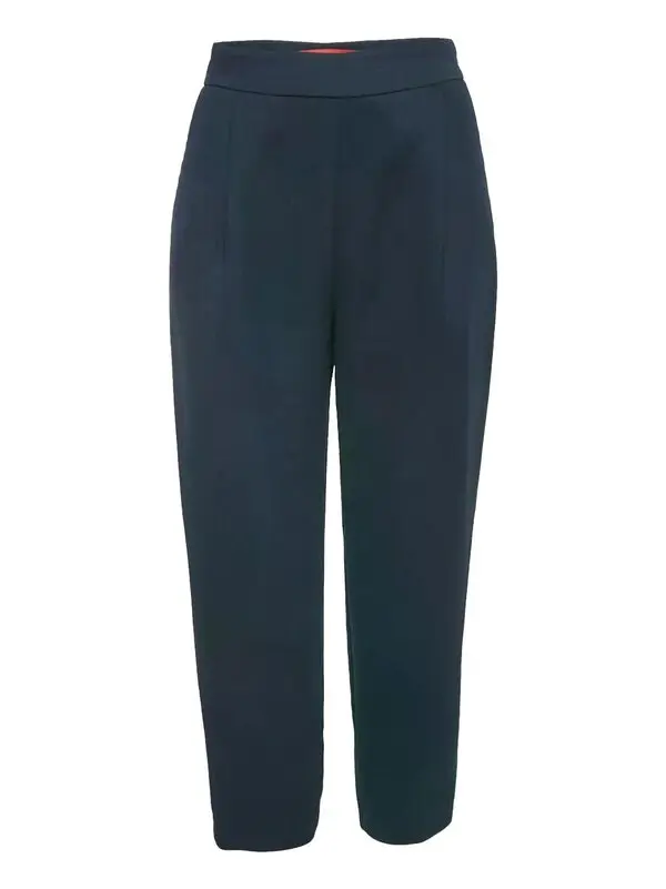 Carolina Herrera Vintage Pleated Crepe Trousers - Blue