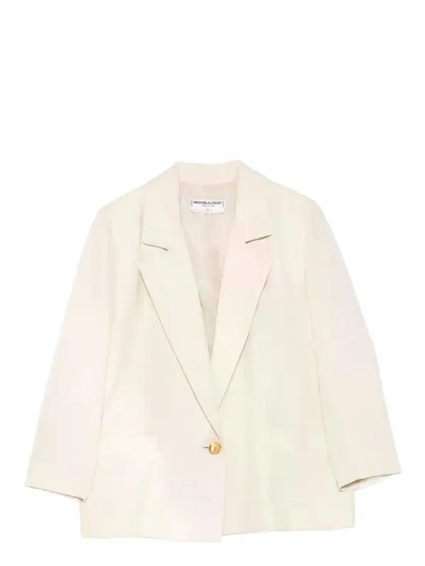 Saint Laurent 1990s Silk Blazer - Neutrals