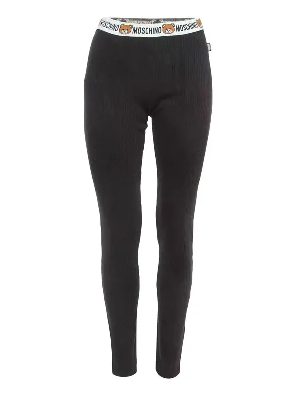 Moschino Logo-waistband Leggings - Black