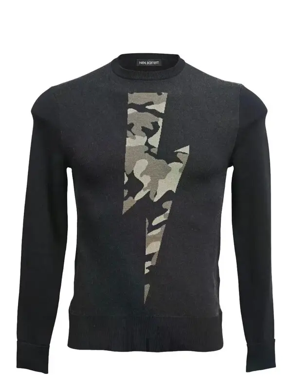 Neil Barrett Camo Lightning-bolt Sweater - Grey