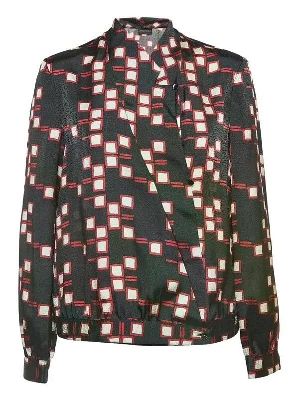 Emporio Armani Geometric-pattern Blouse - Black