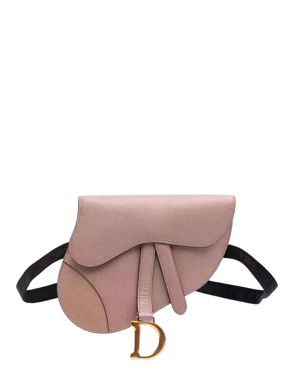 Dior 2019 Grained Calfskin Saddle Belt Bag - Pink