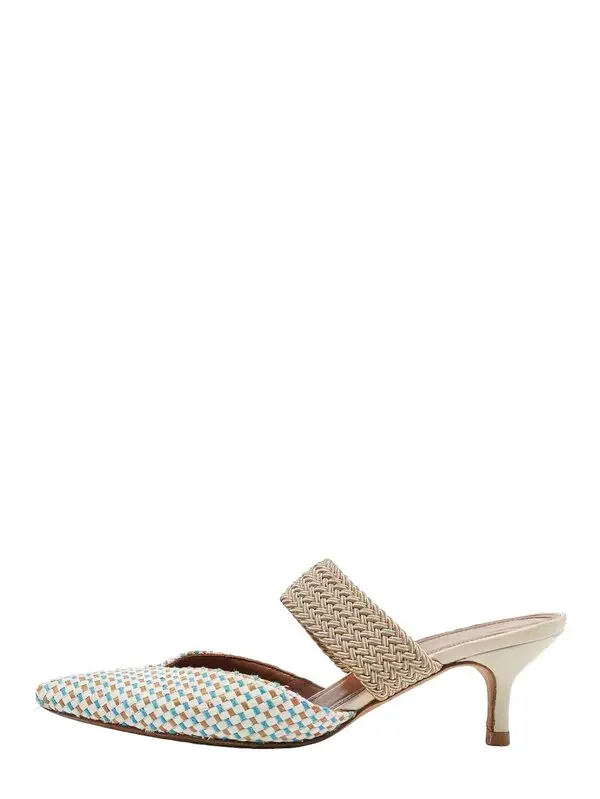 MALONE SOULIERS Woven Strap Mules - White