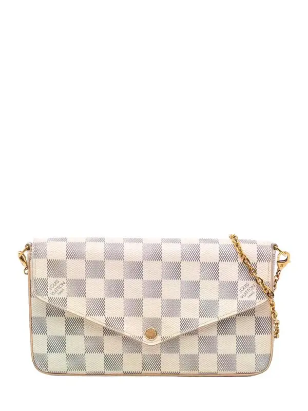 LOUIS VUITTON Damier Azur Pochette Felicie Crossbody Bag - White