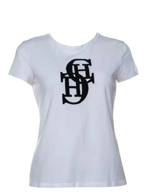 Carolina Herrera Logo Embroidery Short Sleeve T-shirt - White