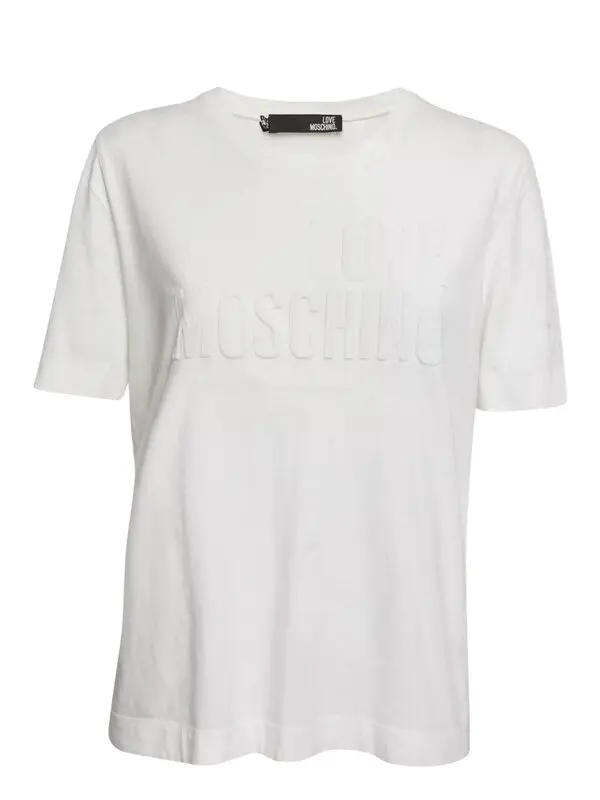 Moschino Embossed Logo Cotton T-shirt - White