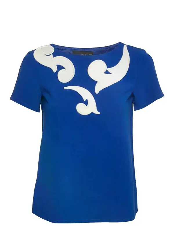 Moschino Embellished Crepe Top - Blue
