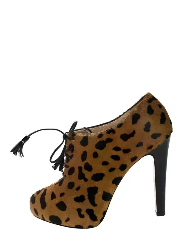 CHARLOTTE OLYMPIA 125mm Leopard-print Calf Hair Boots - Neutrals