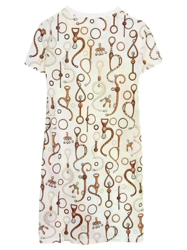 Hermès 2010s Bridle-pattern Dress - White