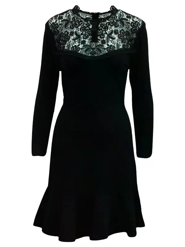 Erdem Lace-panel Dress - Black