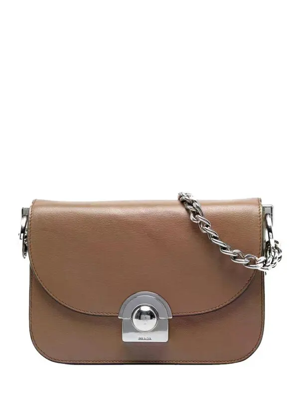 Prada Glace Calf Arcade Crossbody Bag - Brown